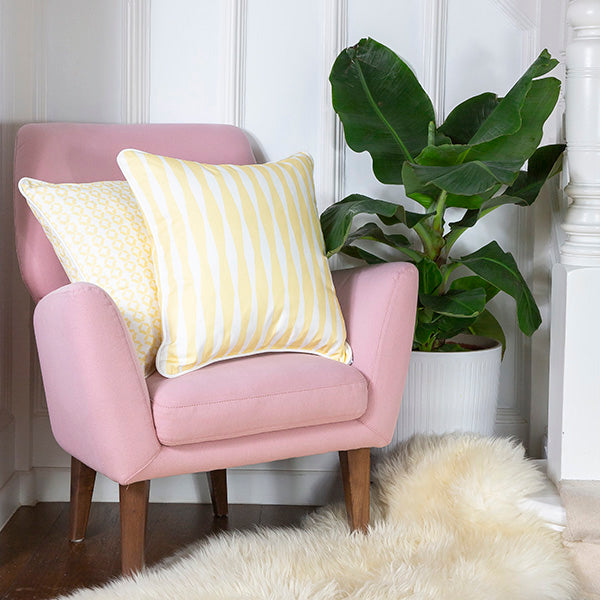 The Hemingway Yellow Cotton Cushion Cover: Evie & Skye London